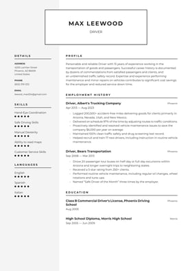  Driver Resume Sample Letter Sutajoyod