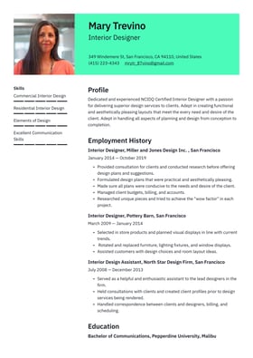 Interior Decorator Cv Sample Design Talk