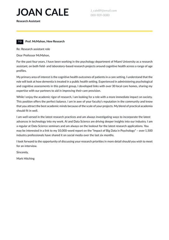 Glory Info About Cover Letter Examples For Research Career Objective