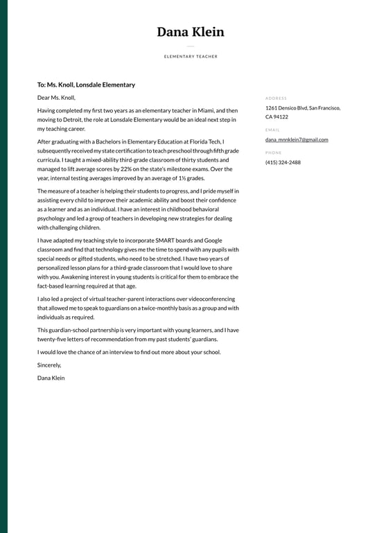  Sample Letter To Teacher About My Child Letter To Teacher From