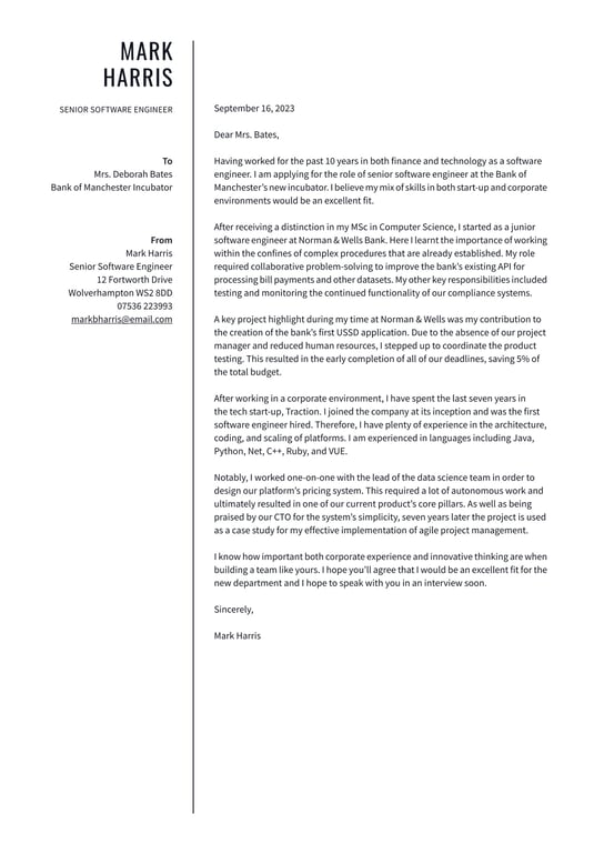Software Engineer Cover Letter Examples Expert Tips Free 