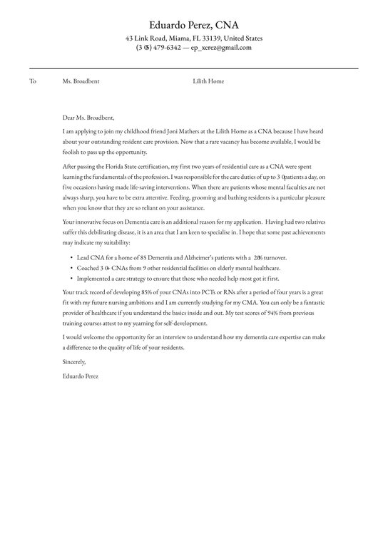 CNA Cover Letter Examples Expert Tips Resume io CNA Cover Letter Examples Expert Tips Resume io