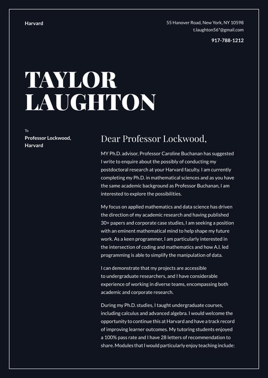 Harvard Cover Letter Examples Expert Tips Free Resume io