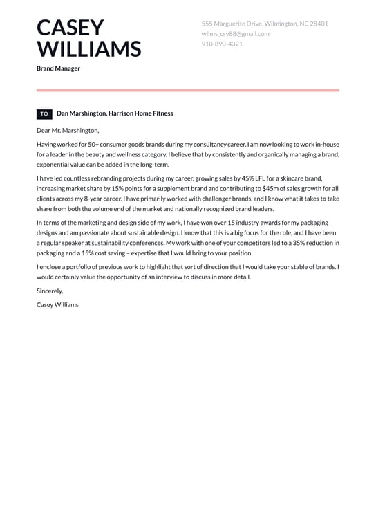 Brand Manager Cover Letter Examples Expert Tips Free Resume io