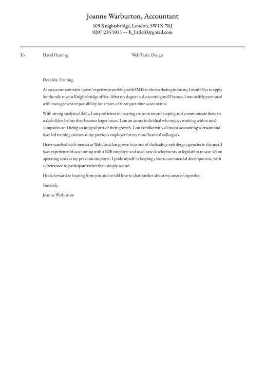 Accountant Cover Letter Examples Expert Tips Free Resume io