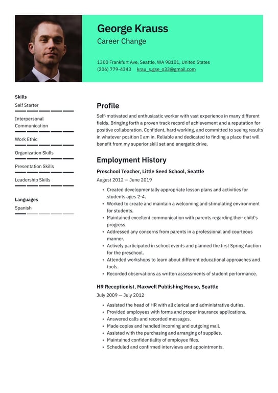 Career Change Resume Example Writing Guide Resume io