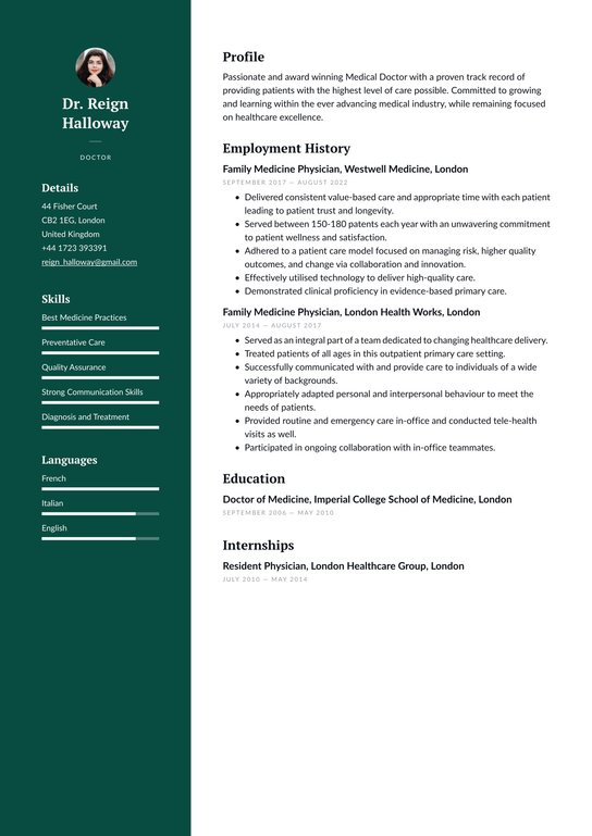 Doctor CV Examples Writing Tips 2024 Free Guide Resume io