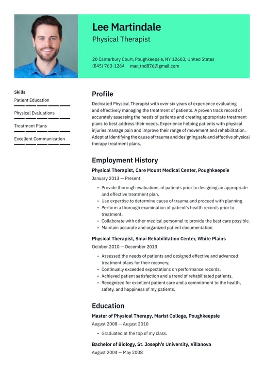 Physical Therapist Resume Examples Writing Tips 2024 Resume io