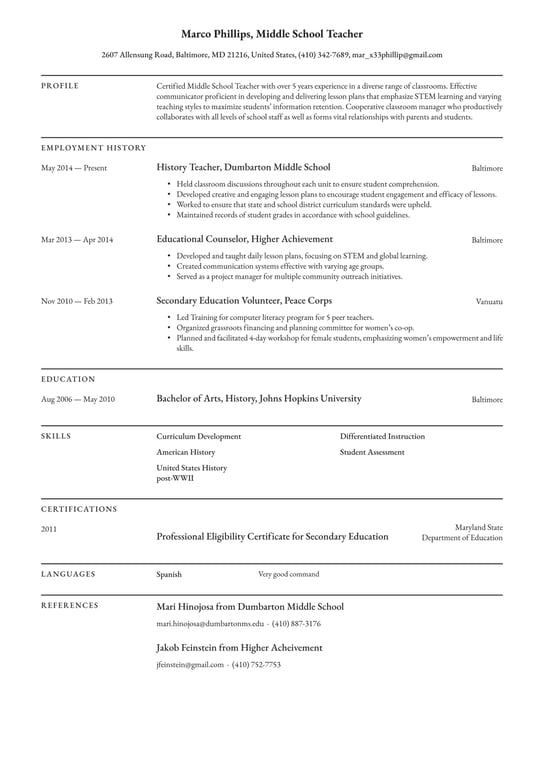 Teacher Resume Examples Templates 2024 Resume io
