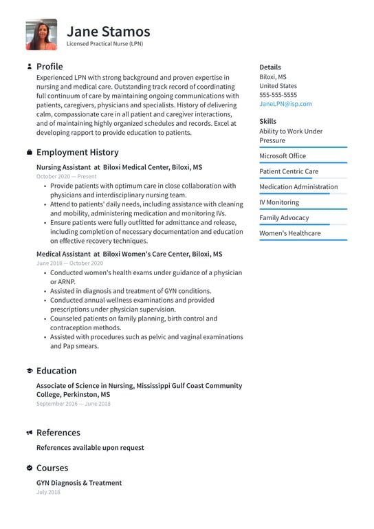 Licensed Practical Nurse LPN Resume Examples Writing Tips 2023