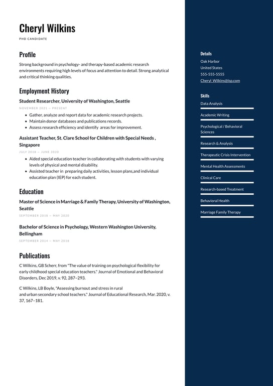 PhD Resume Examples Writing Tips 2023 Free Guide Resume io