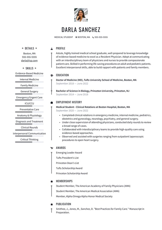 Medical Student Resume Examples Templates 2025 Resume io
