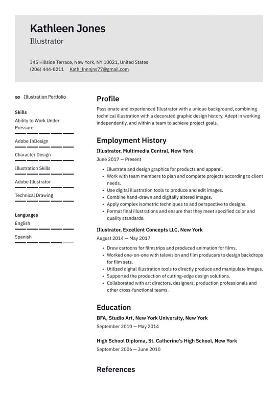 Illustrator Resume Examples Writing Tips 2023 Free Guide 