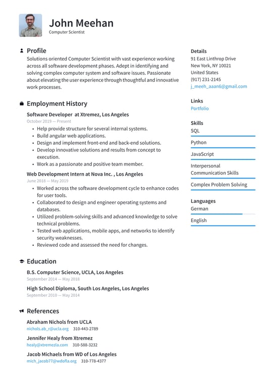 Computer Science Resume Examples Writing Tips 2023 Free Guide 