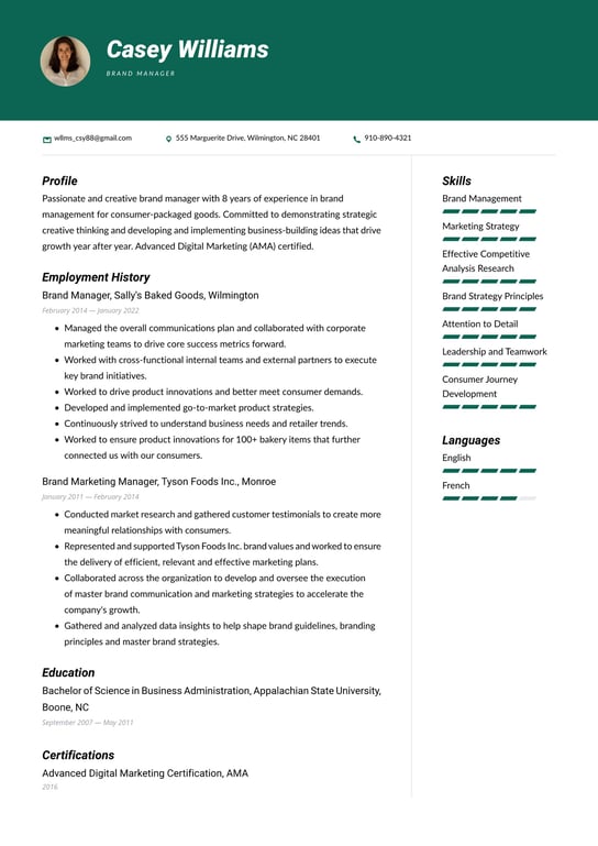 Brand Manager Resume Examples Writing Tips 2024 Resume io