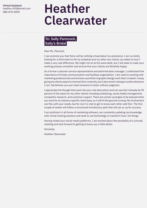 call centre cover letter example