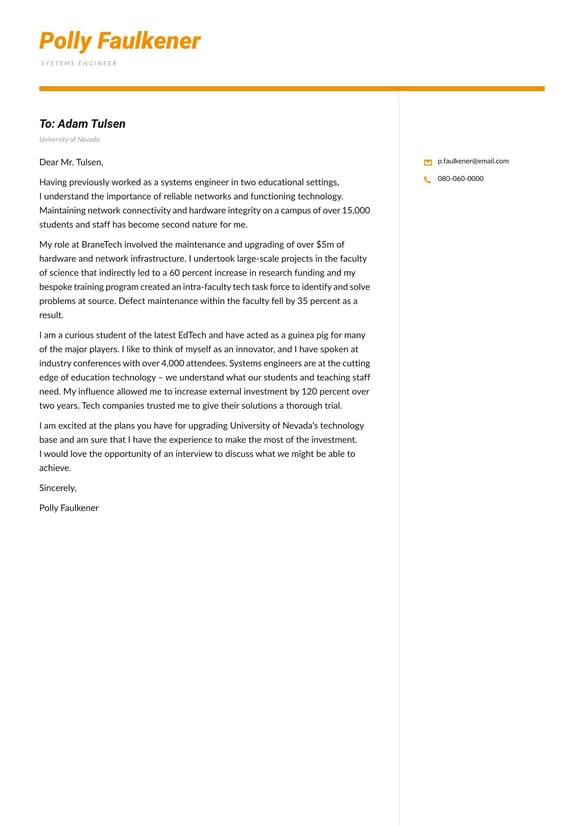 engineering covering letter