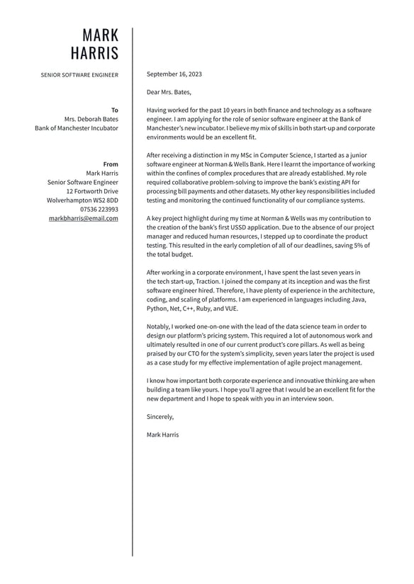 engineering cover letter examples uk