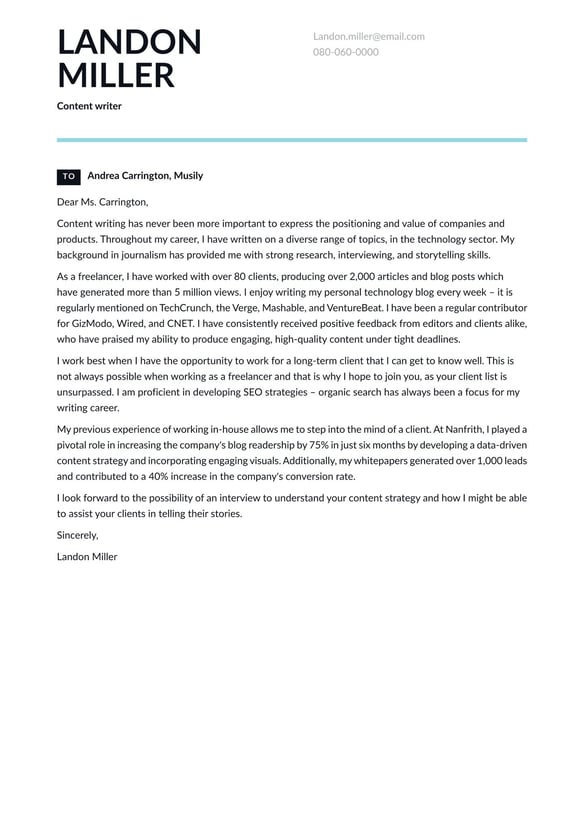 creative letter writing examples