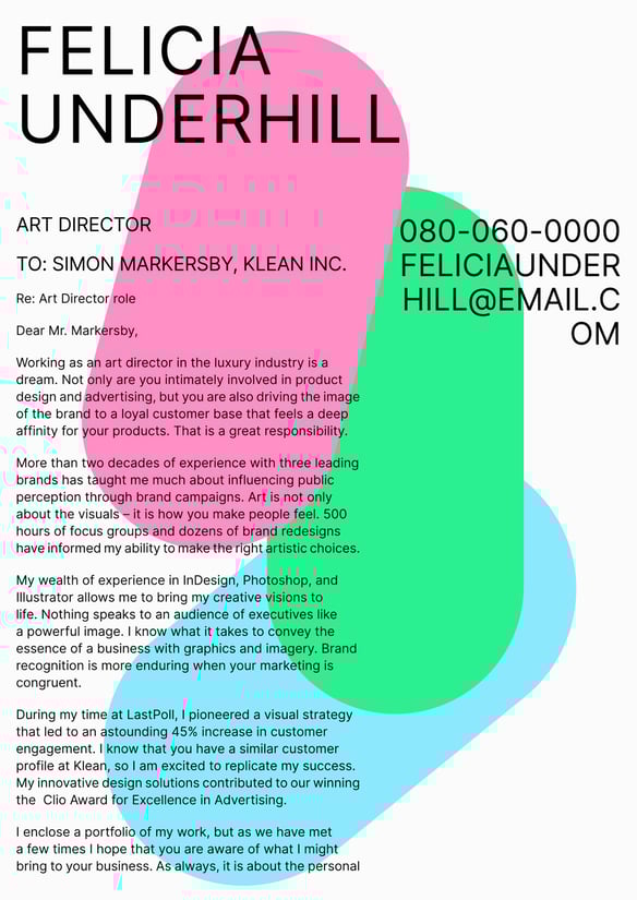 artistic letters examples