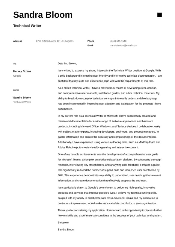 script writer cover letter