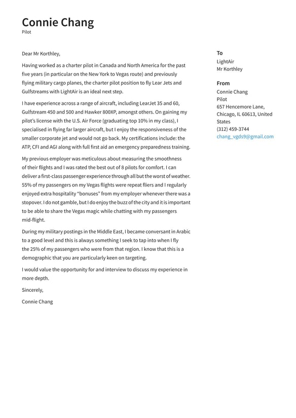 military letter format example