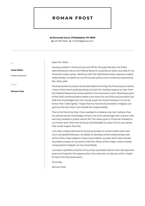 Government Cover Letters