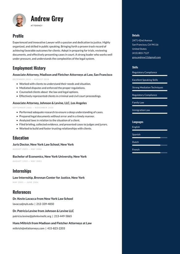 lawyer title example