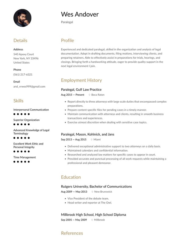 law degree cv example