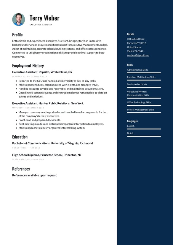 administrative tasks cv