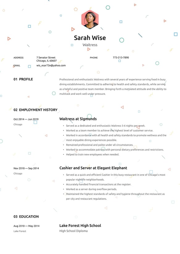 professional server resume examples