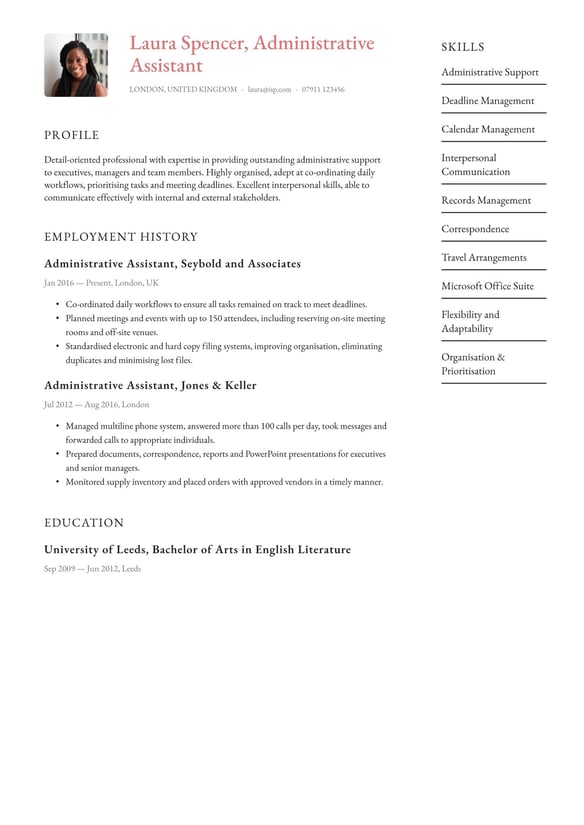 office administration cv