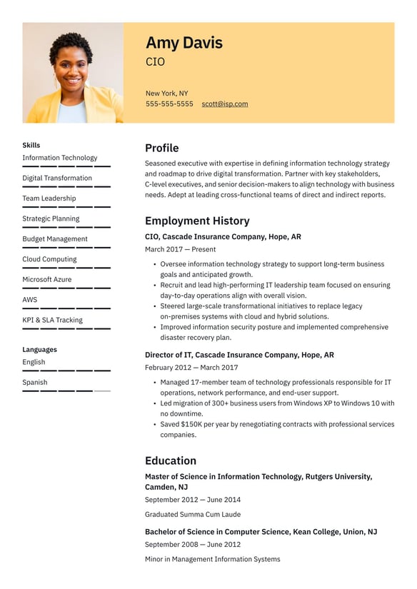 team resume examples