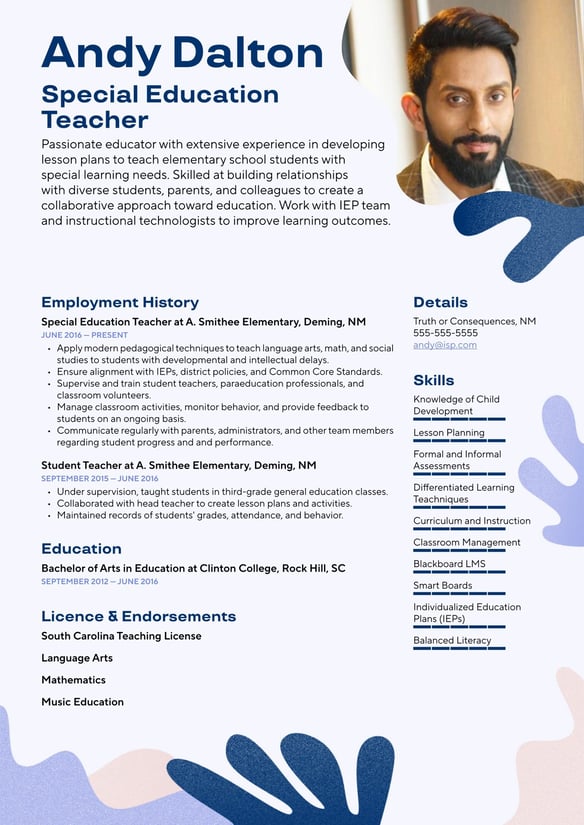 educator cv sample