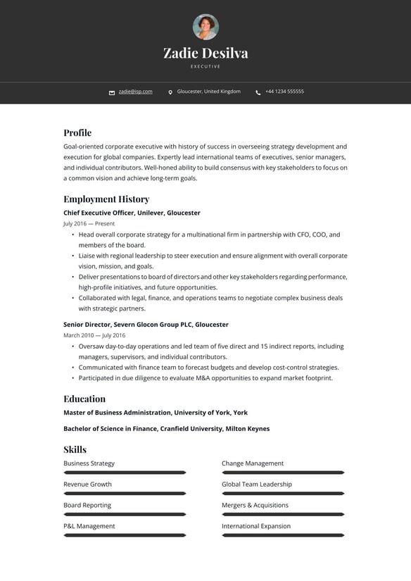 banking cv examples uk