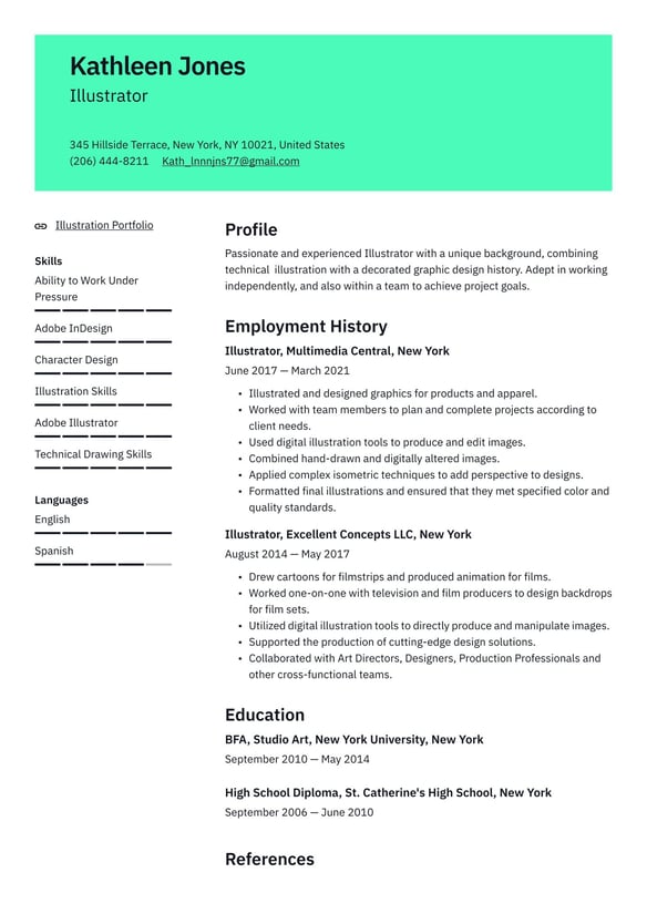interior design cv examples uk