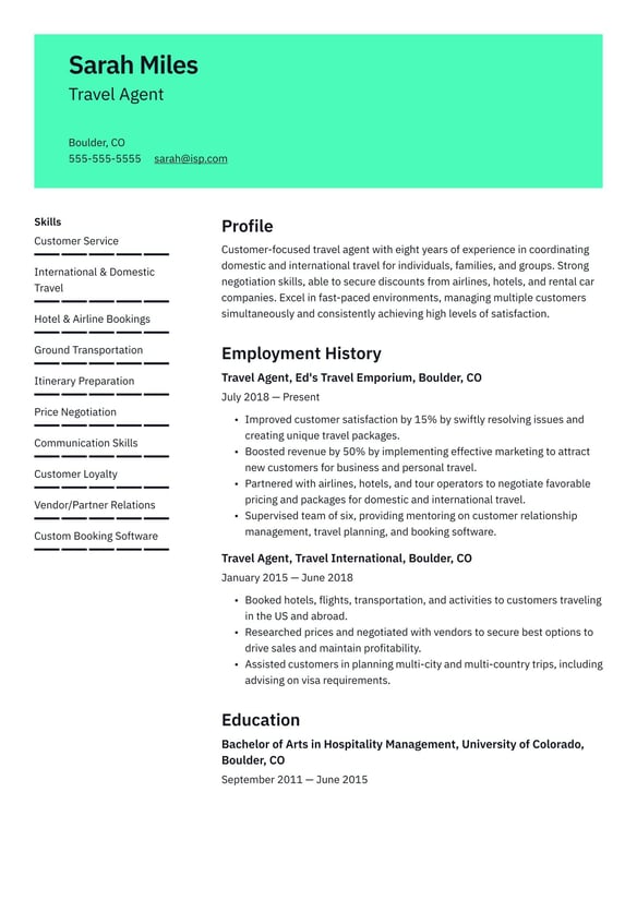 tour guide profile example