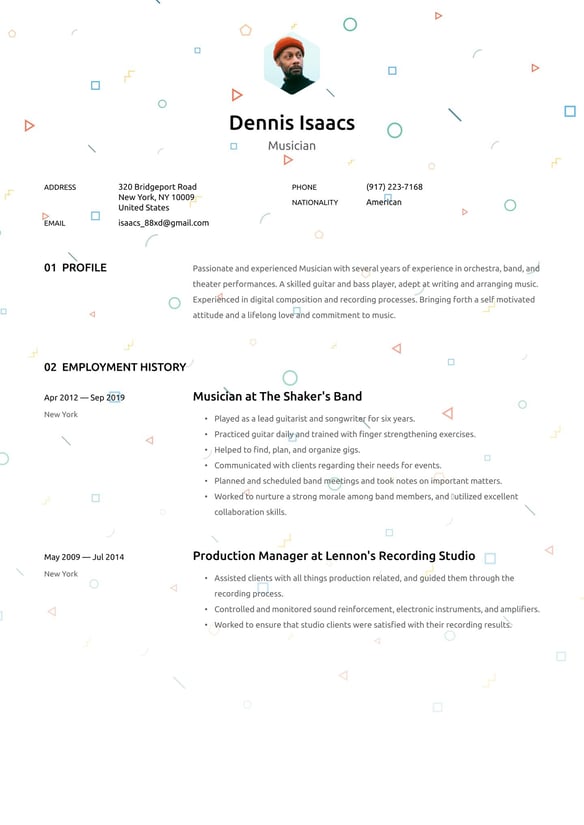 audio engineer cv example