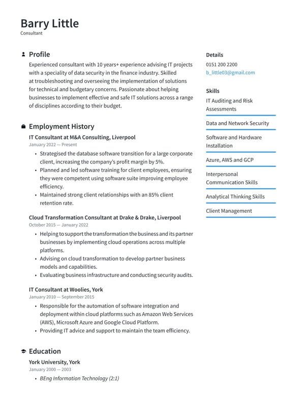 banking cv examples uk