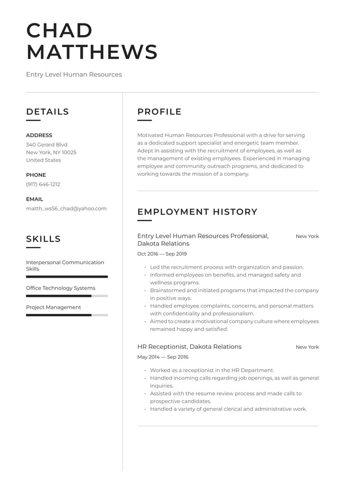 Cv For Hrm Human Resource Management Resume Samples Jobstagram Com