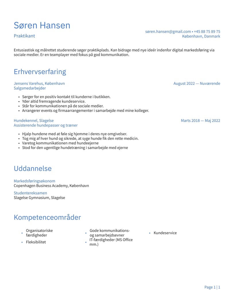 Opret dit jobvindende CV - (Gratis) Skabelon · CV.dk
