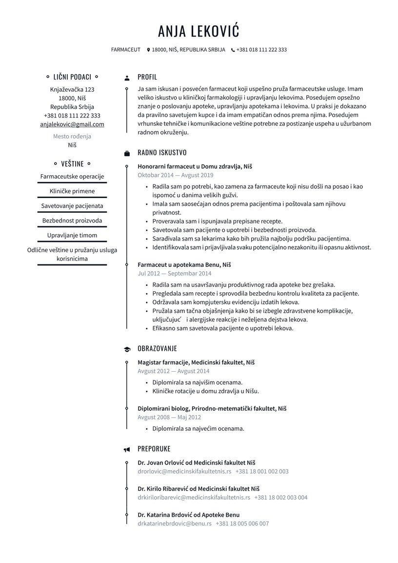 Besplatni kreator CV-jeva - napravite CV koji donosi posao · CVapp.rs