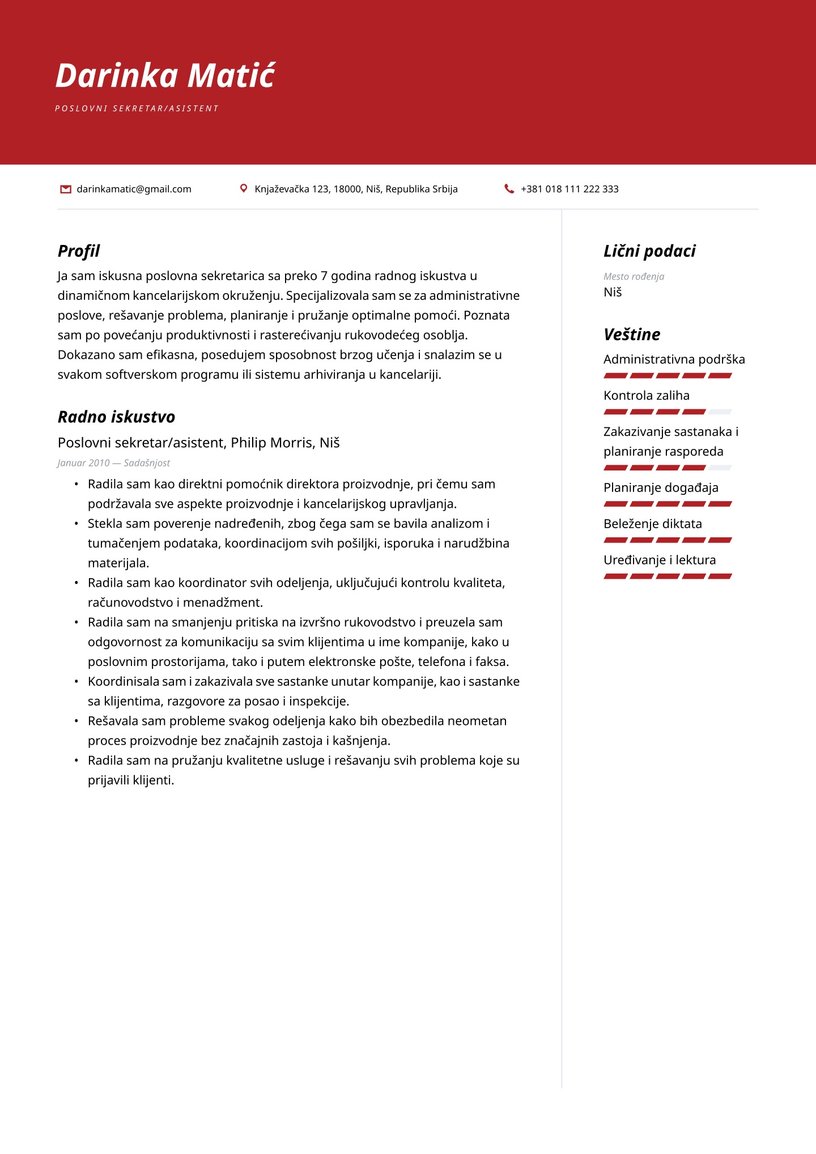 Besplatni kreator CV-jeva - napravite CV koji donosi posao · CVapp.rs