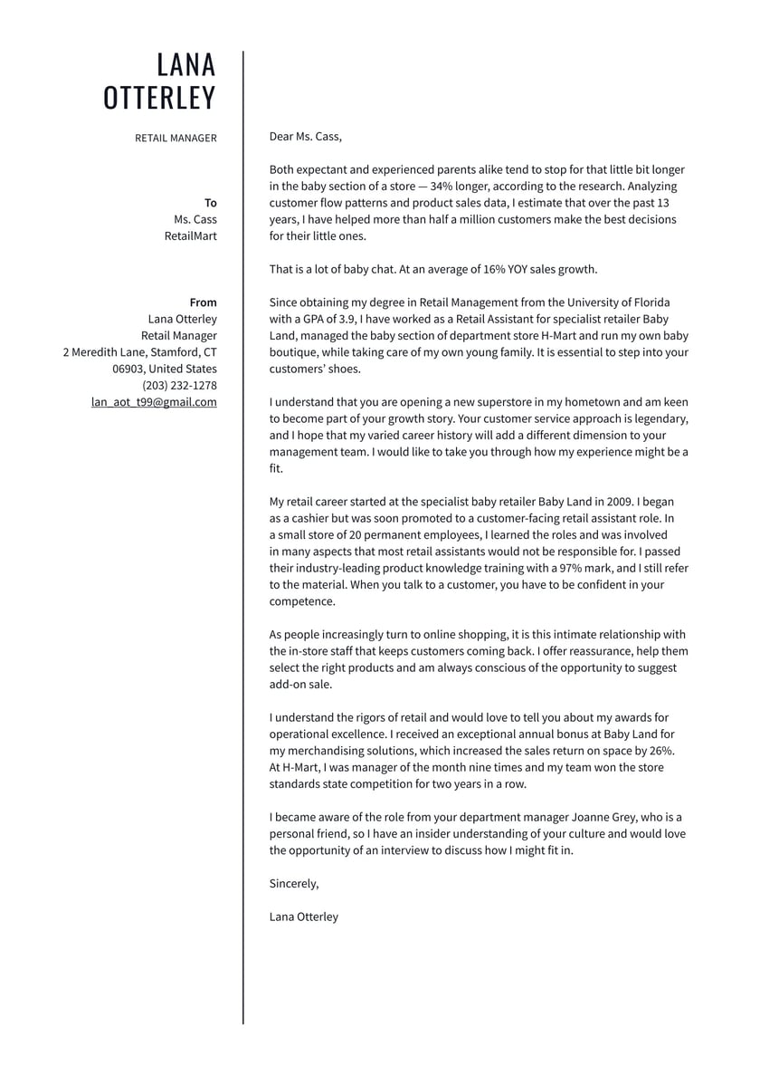 Retail Cover Letter Sample Resume For Us It Recruiter Resume