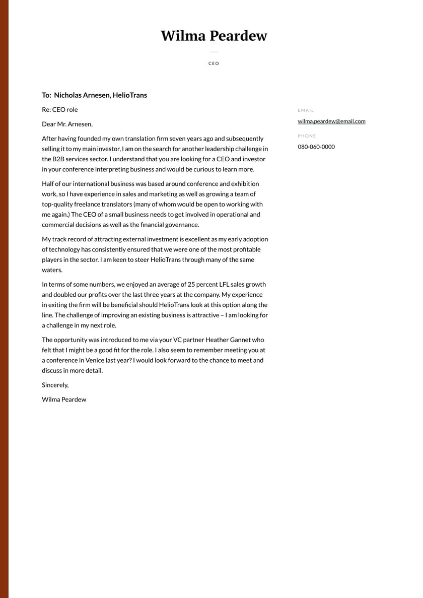 Introduction Of New Ceo Letter - Design Talk