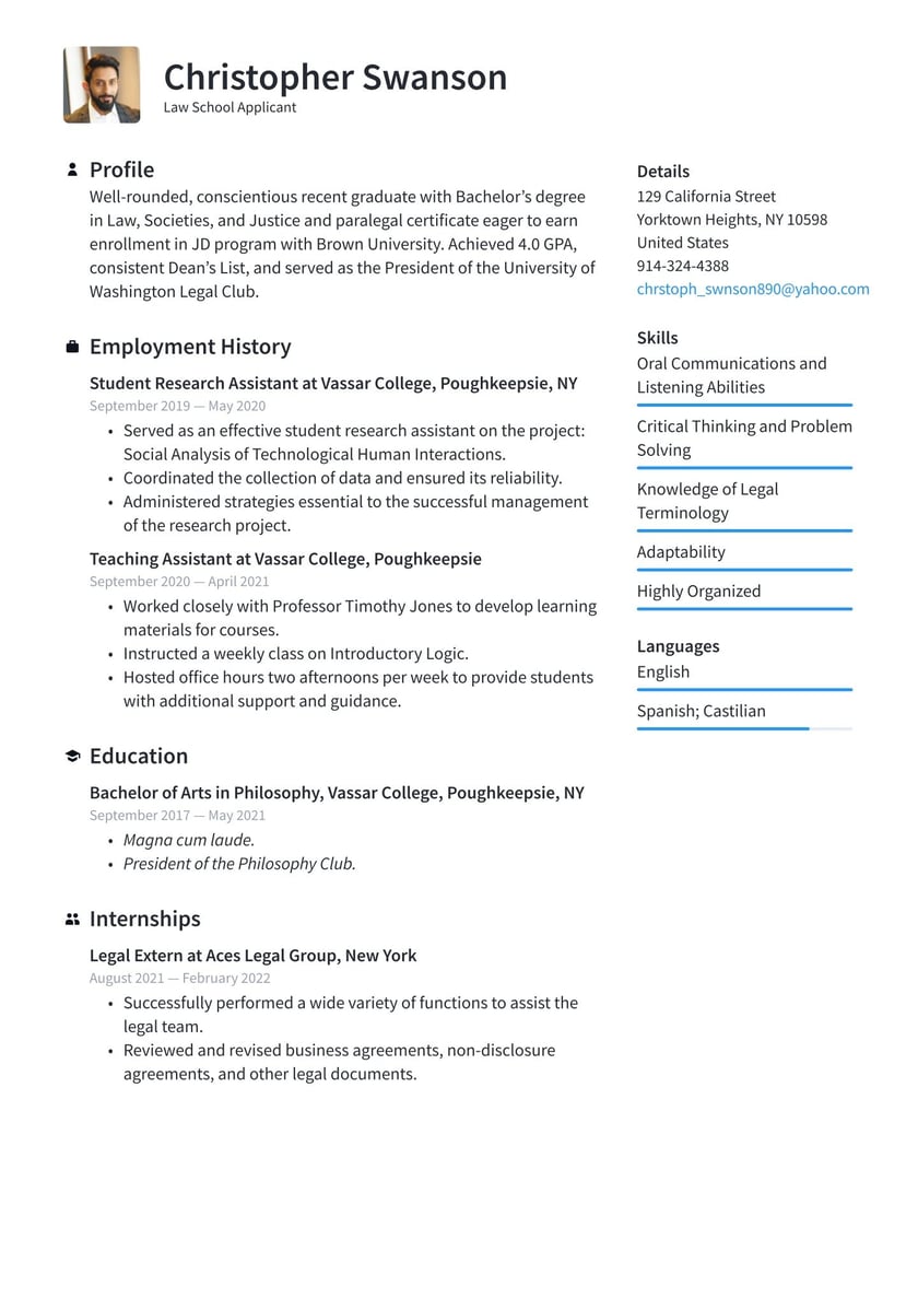 Legal Intern Resume Sample 7 Legal Assistant Resume Examples & Guide