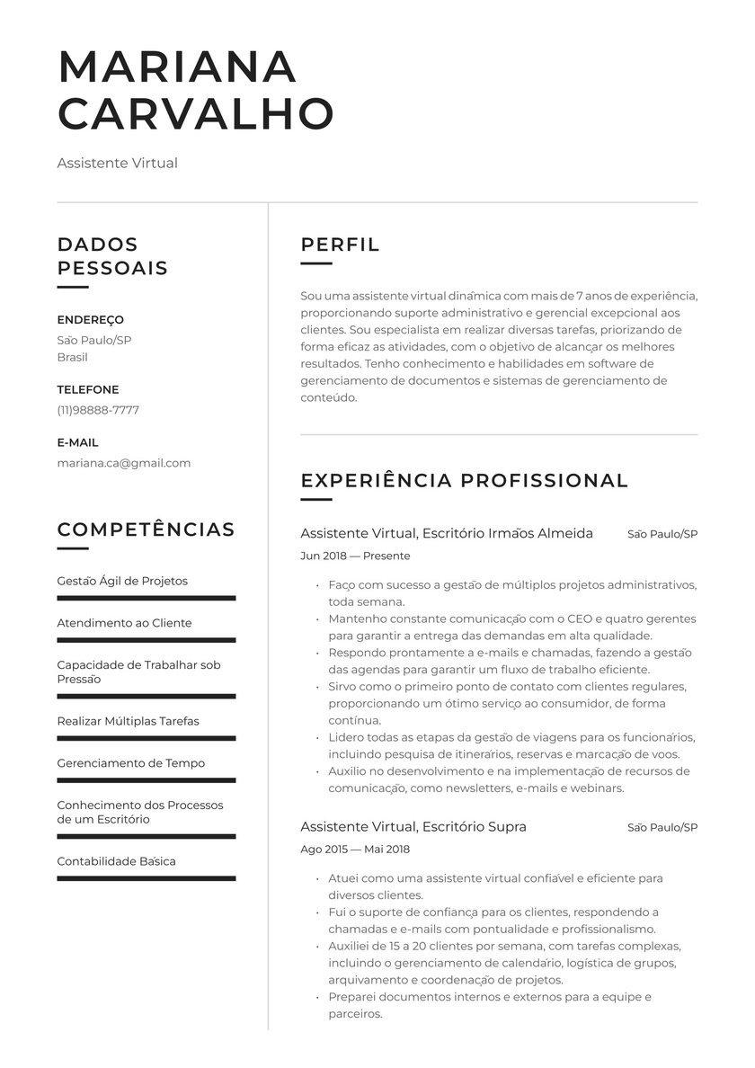 Exemplos De Curriculo De Trabalho Para Atendimento Ao Cliente Dicas De