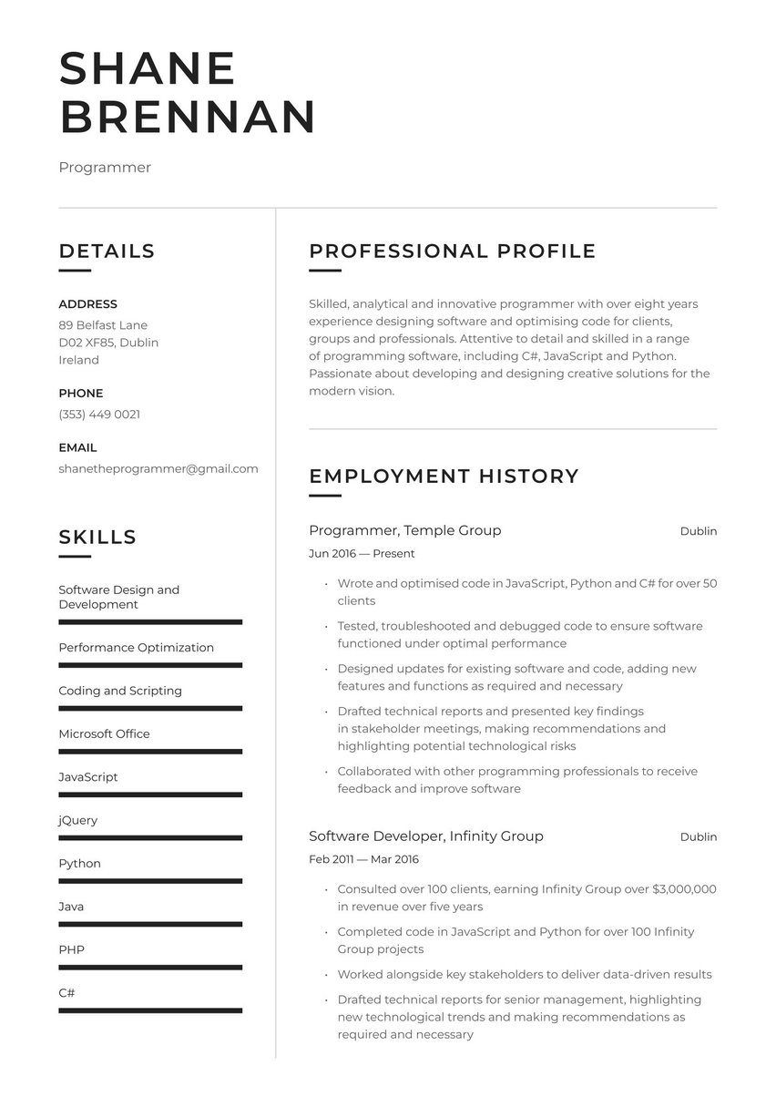 teen cv example