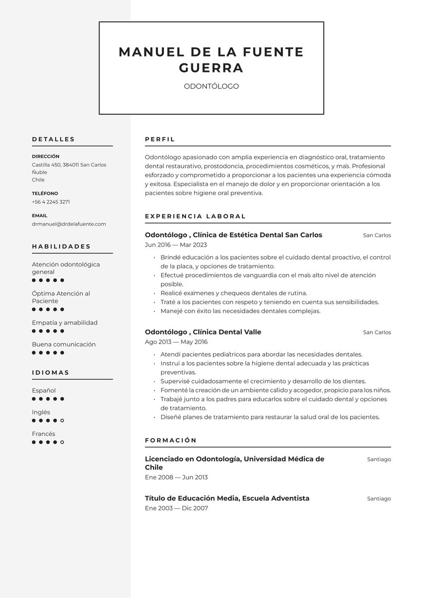 Ejemplos De Currículum De Enfermería En Formato Apa