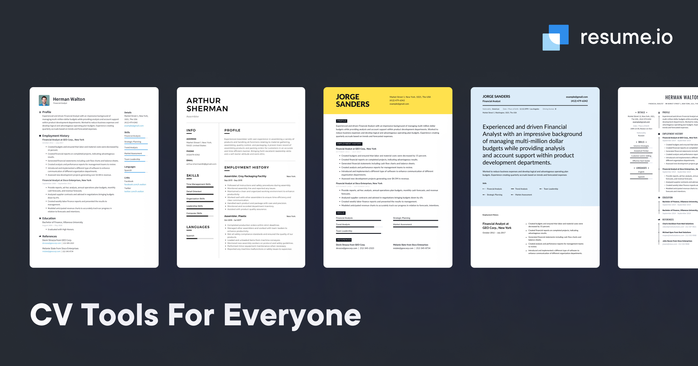 Resume io CV Maker Create Your CV Online Stress free Resume io